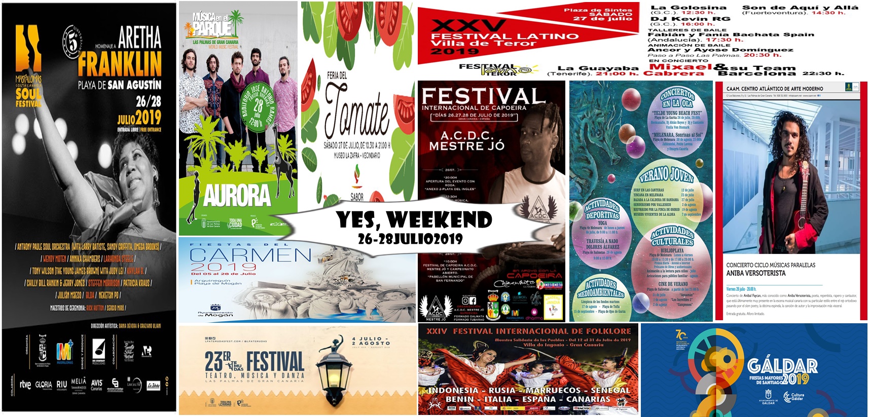 YES, WEEKEND, 26-28 Julio 2019, Eventos en Gran Canaria