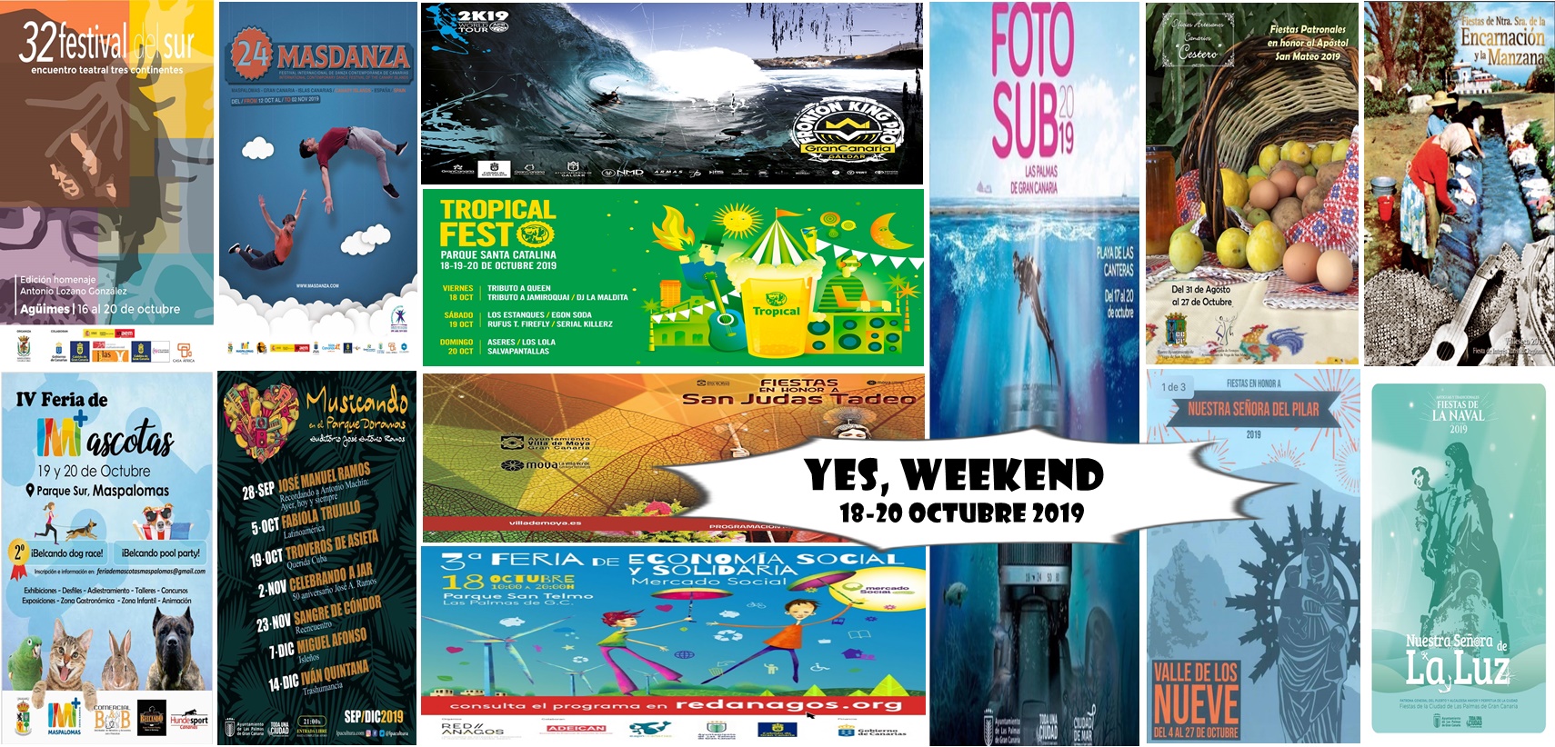YES, WEEKEND, 18-20 Octubre 2019, Eventos en Gran Canaria
